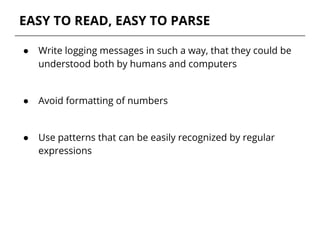 10 Tips to improve your application logs | PPT
