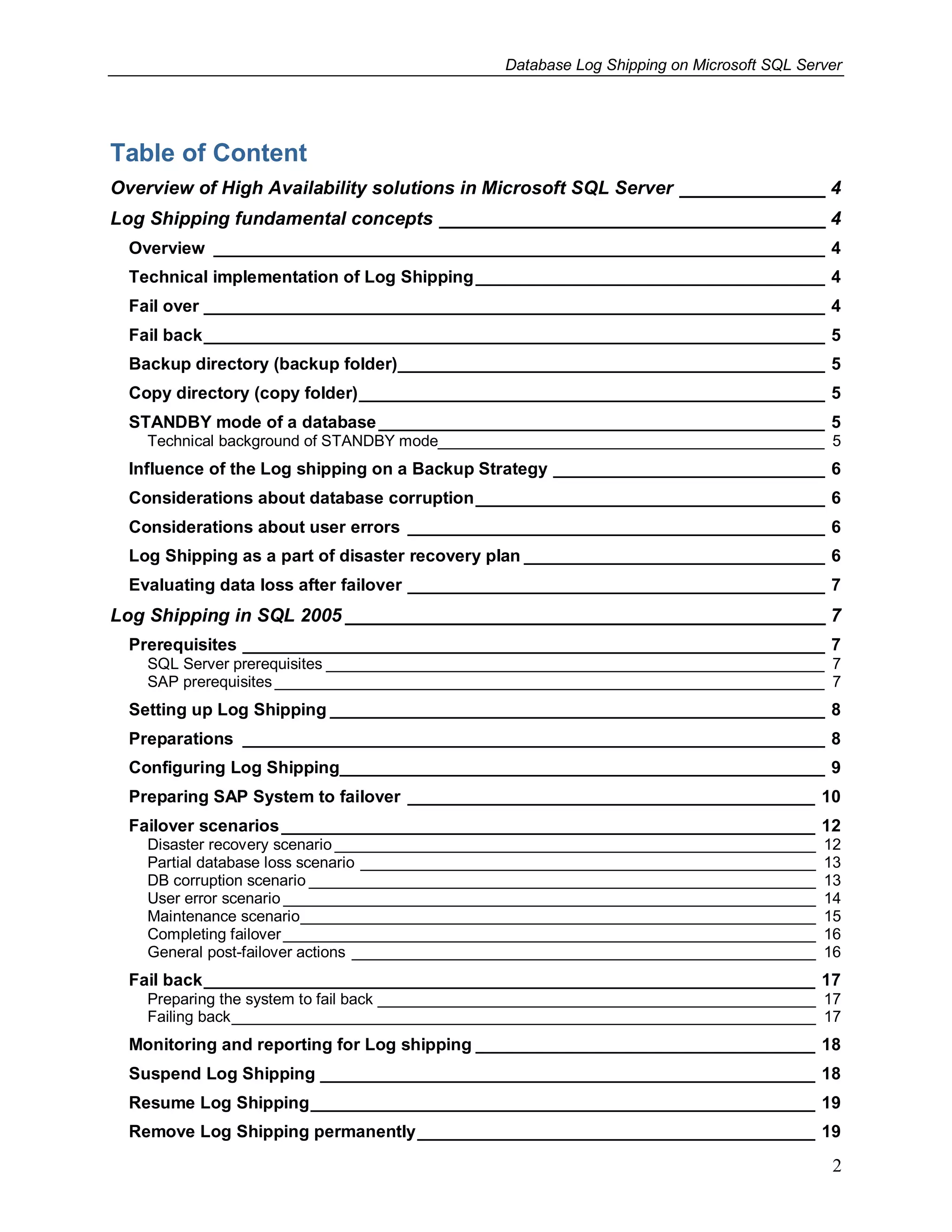 Log shippingbestpractices | PDF