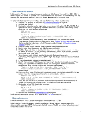 Log shippingbestpractices | PDF