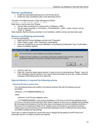 Log shippingbestpractices | PDF