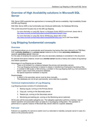 Log shippingbestpractices | PDF