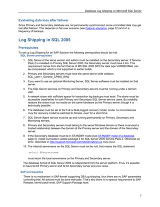 Log shippingbestpractices | PDF