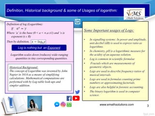 Logs (logarithm) | PPT