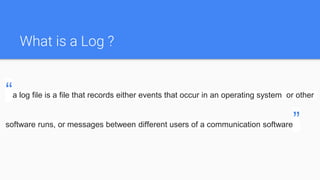 Logs, metrics and real time data analytics | PPTX | Databases ...