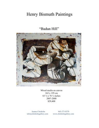 Log Series by Henry Bismuth, Courtesy of Chisholm Gallery | PDF