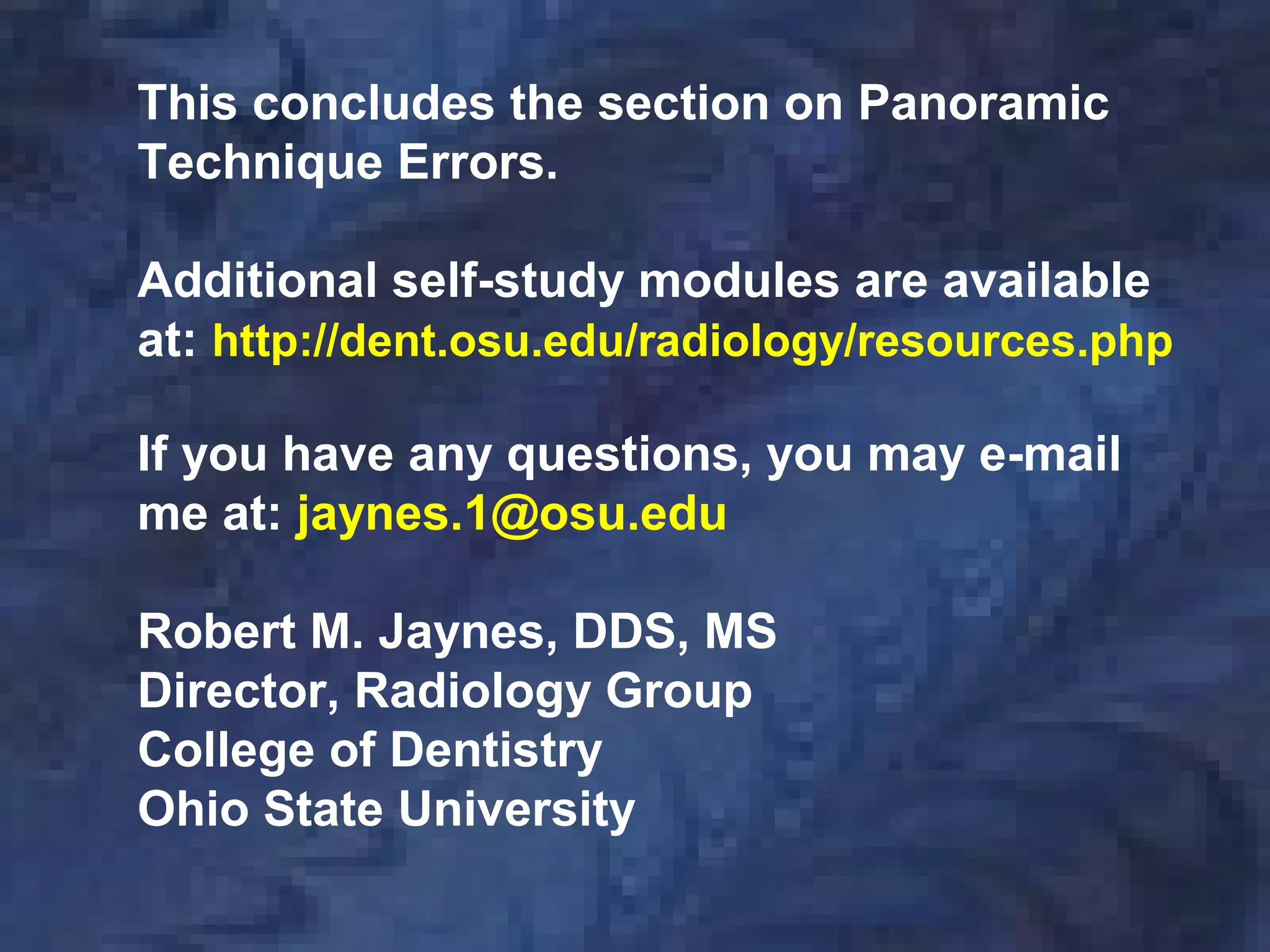 Loi ky thuat phim toan canh panoramic-errors | PPT