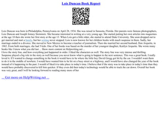 Lois Duncan Book Report | PPT