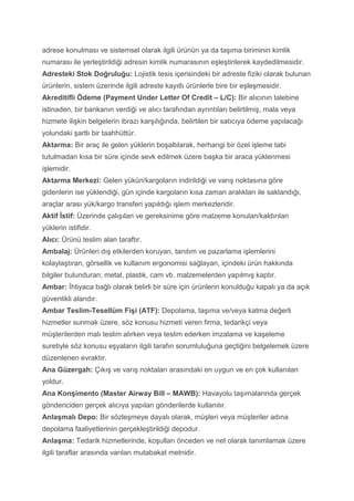 Lojistik Terimler Sözlüğü | PDF