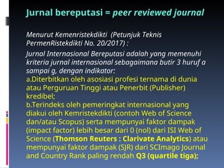 lokakarya penulisan karya ilmiah pada jurnal bereputasi LPI.ppt