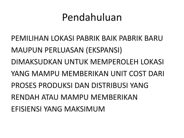 Lokasi pabrik ( pert 5 6 ) | PPTX