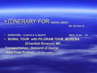 morena itinerary {mp} tomar | PPT