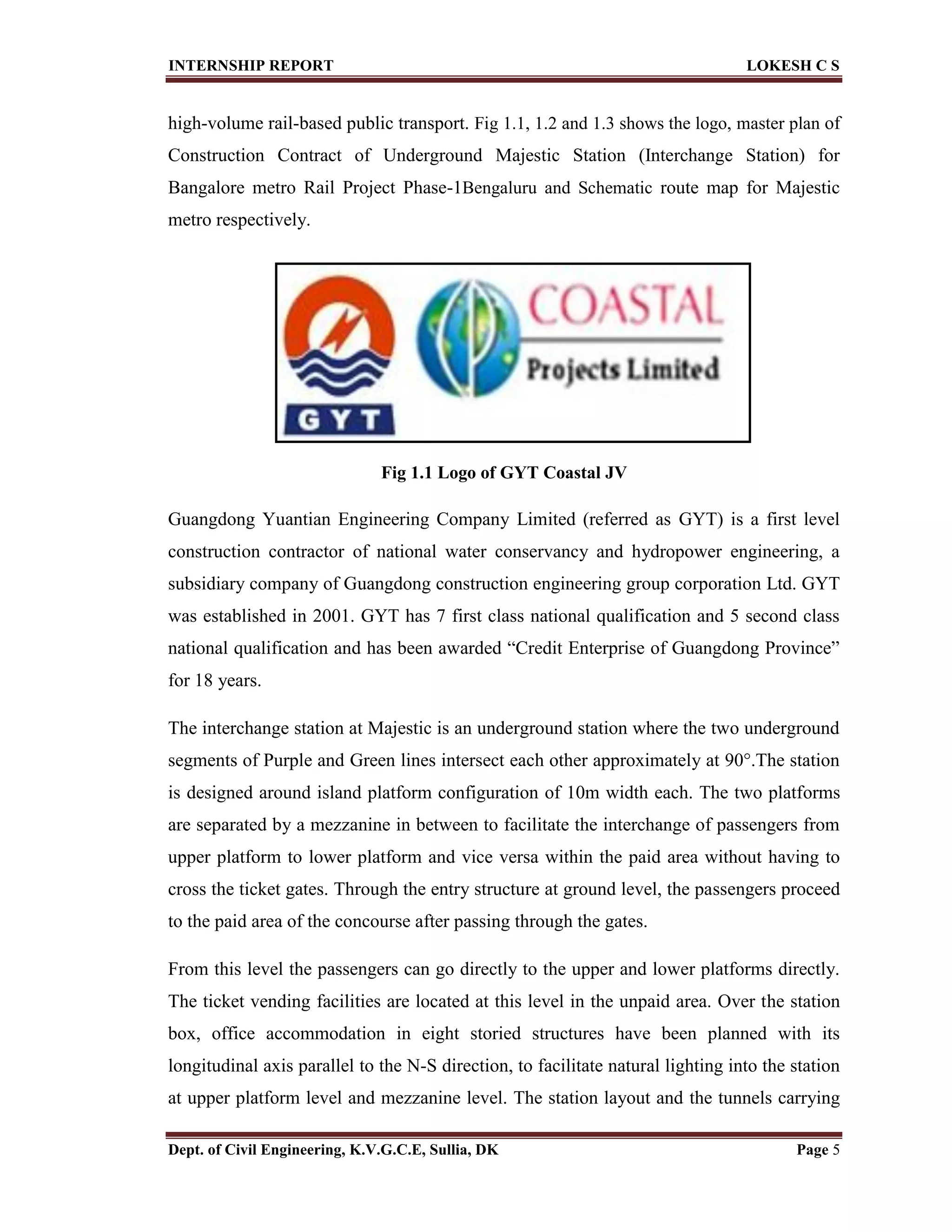 Internship Report on metro project | PDF