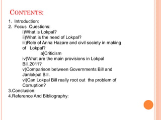 Lokpal bill and the role of civil society | PPT