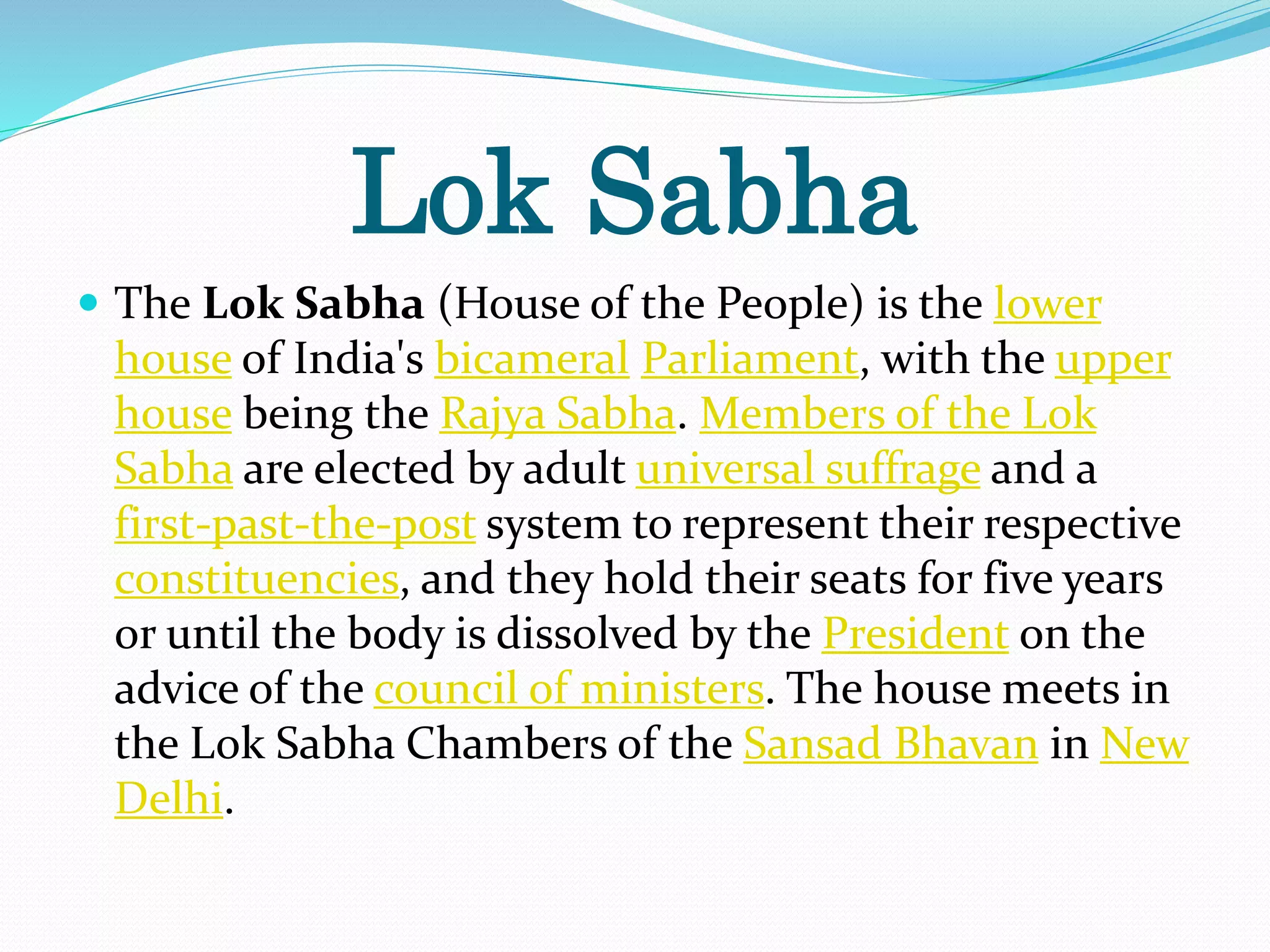 Lok Sabha India | PPTX