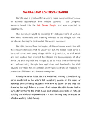 Lok Sevak Sangh or Bharath Rashtra Paksh | PDF