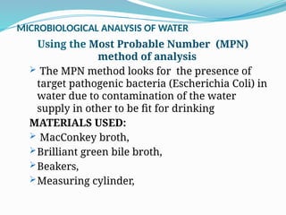 Ministry of food, water and Laboratory's | PPTX