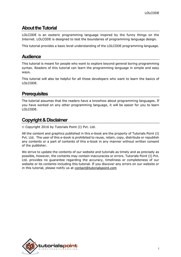 Lolcode tutorial | PDF