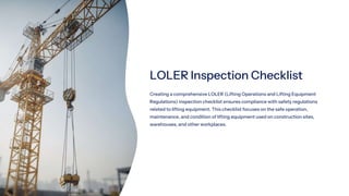LOLER Inspection checklist with eAuditor Audits & Inspections | PDF