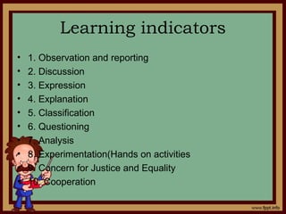 learning indicator n learning outcomes | PPT