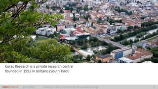Roberto Lollini, Eurac Research, Institute for Renewable Energy | PPT