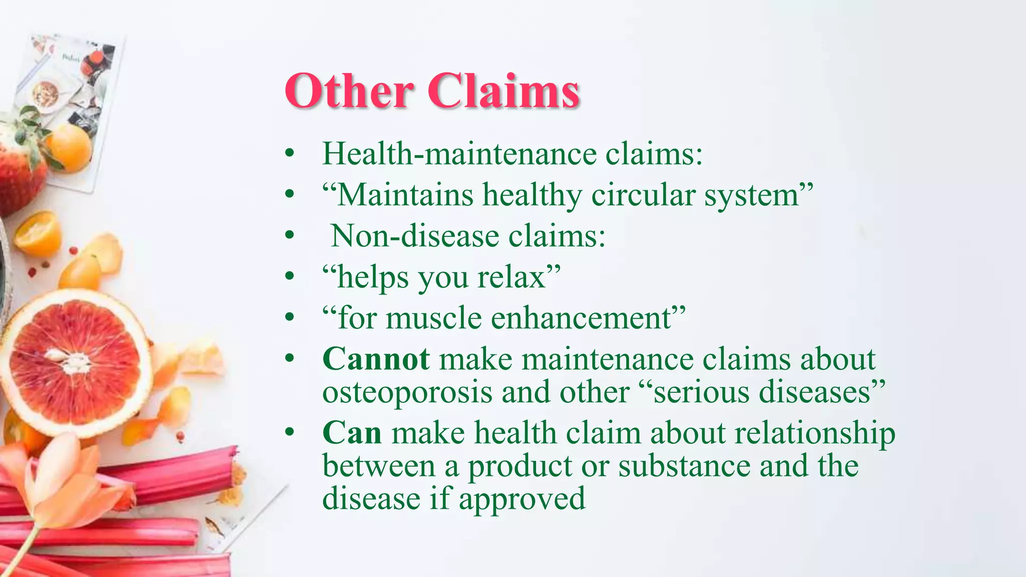 labelling requirements and label claims for dietary supplements in USA ...