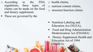 labelling requirements and label claims for dietary supplements in USA ...
