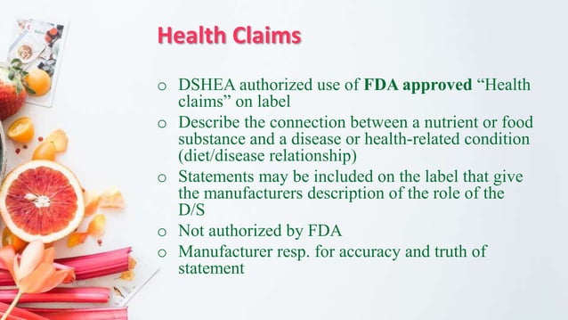 labelling requirements and label claims for dietary supplements in USA ...