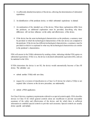 regulatory aspects of medical devices in USA | DOCX | Healthcare ...