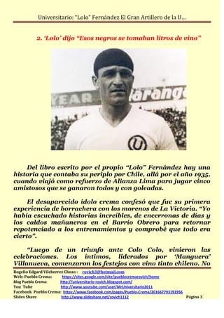 Historias de Lolo Fernández (Parte 1) - Pueblo Crema ... | PDF