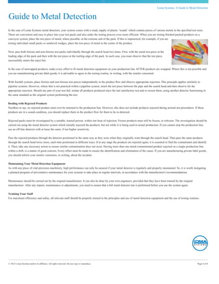 Loma Guide to Metal Detection | PDF