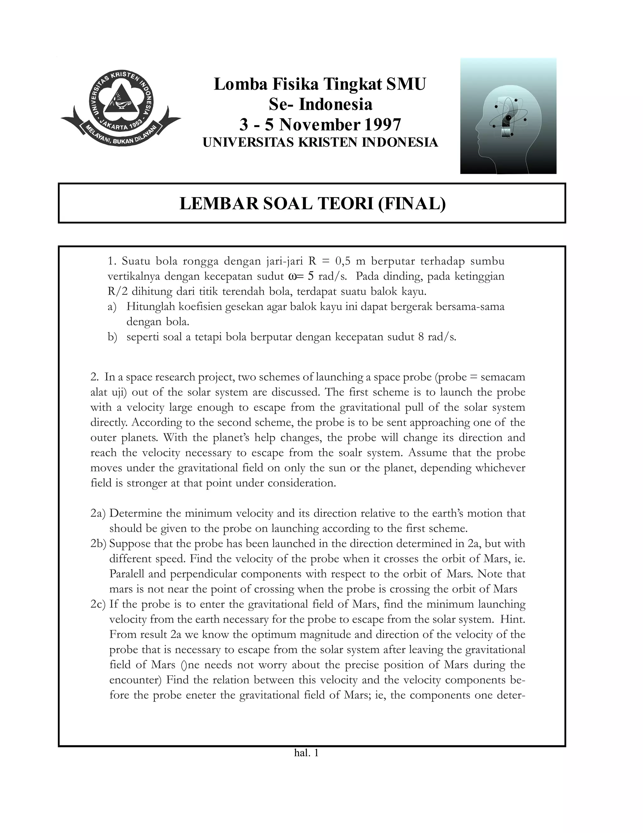 Lomba fisika uki 1997 | PDF