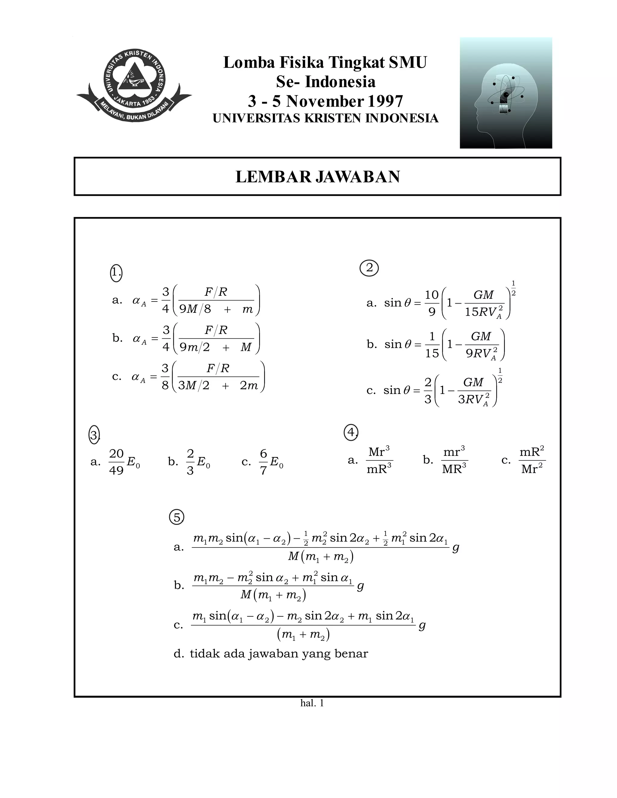 Lomba fisika uki 1997 | PDF