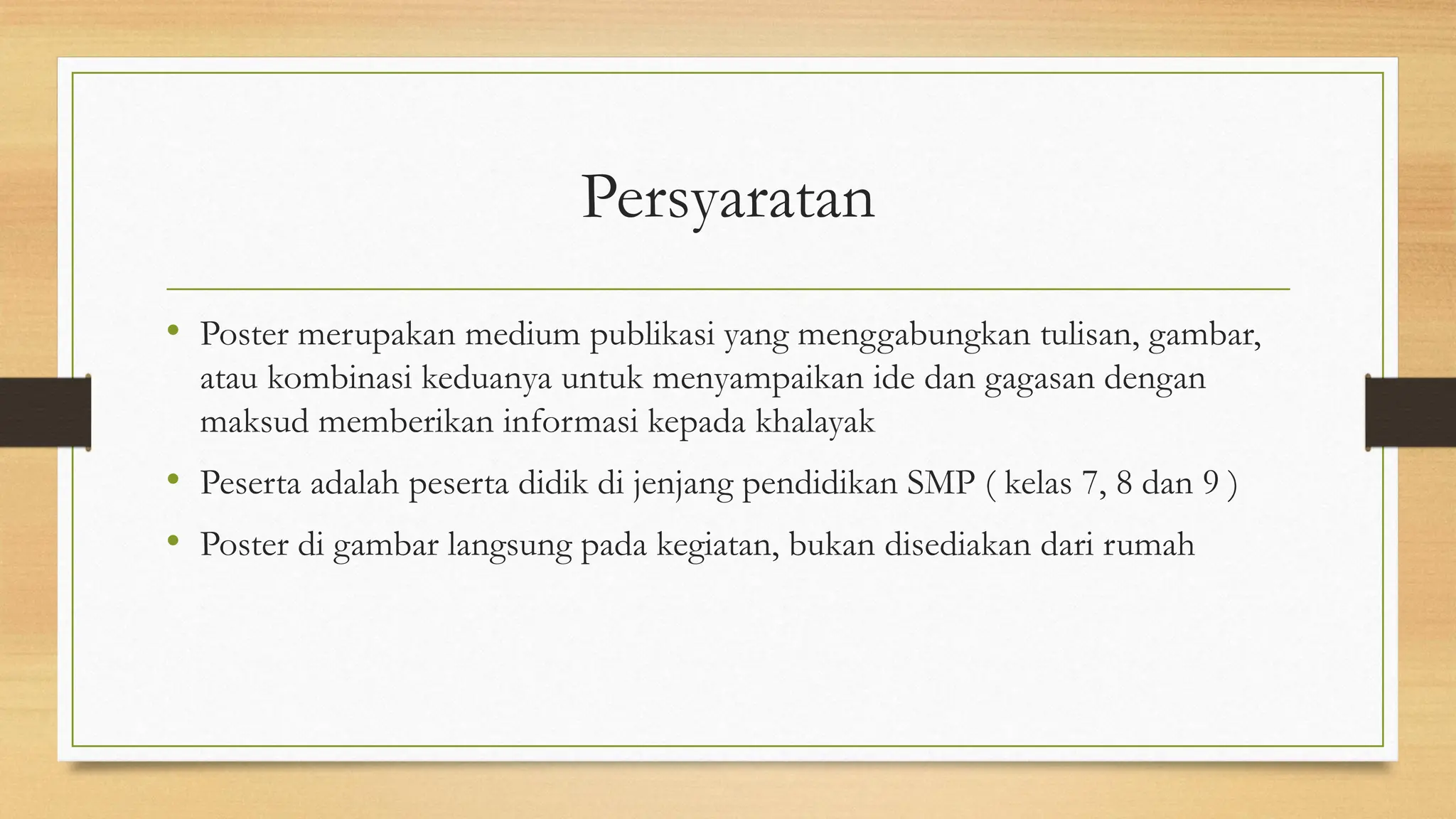 LOMBA MENGGAMBAR POSTER jenjang pendidikan sekolah menengah pertama | PDF