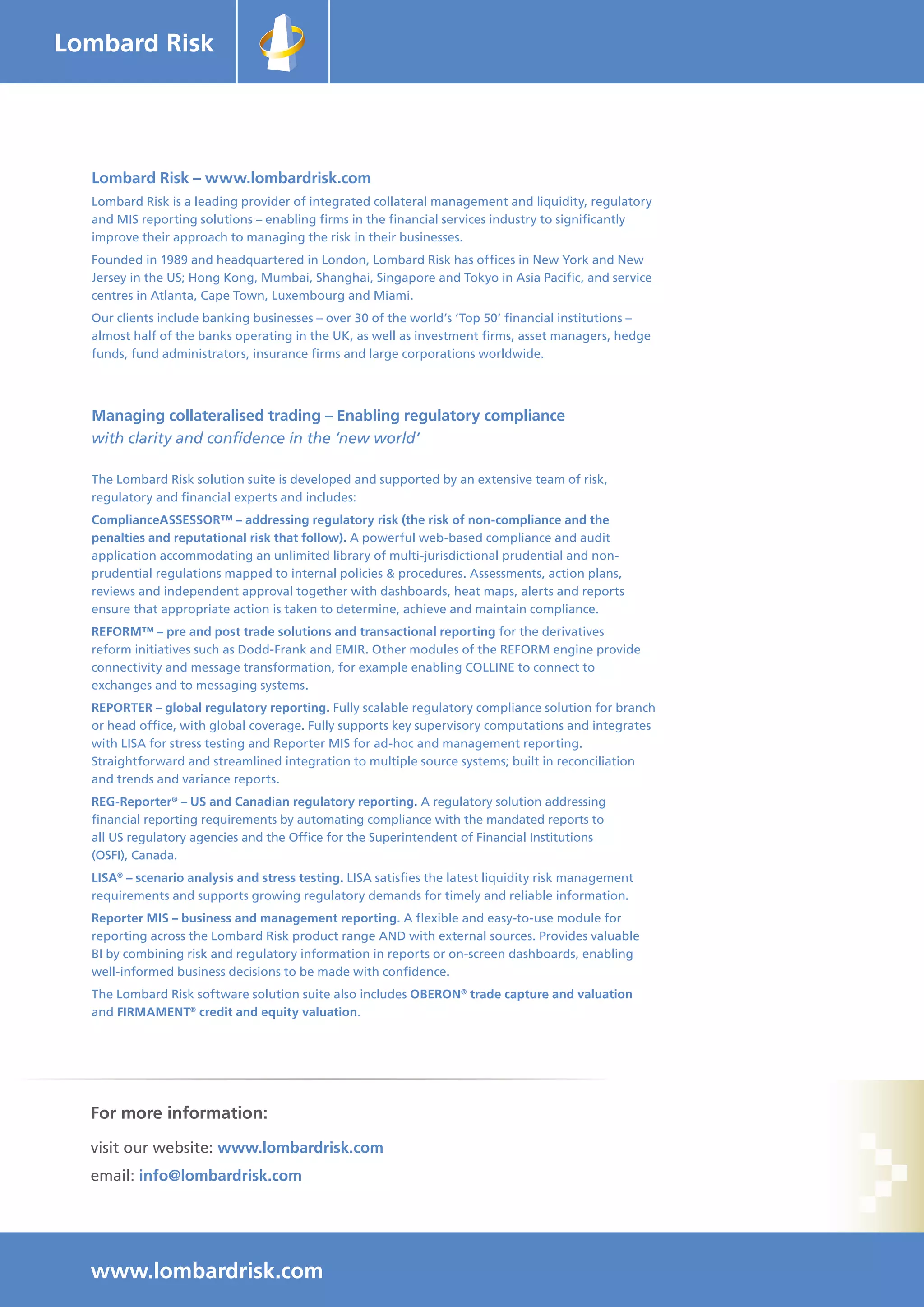 Lombard Risk colline brochure | PDF