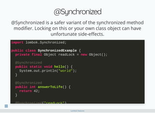 Lombok Features | PPT