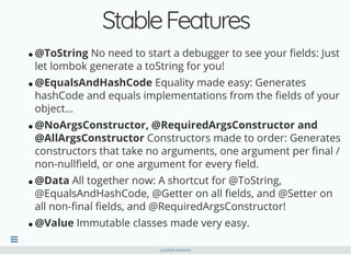 Lombok Features | PPT