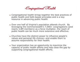 Churches as Primary Partners in Community Health | PDF