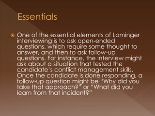 Lominger Interviewing | PPTX