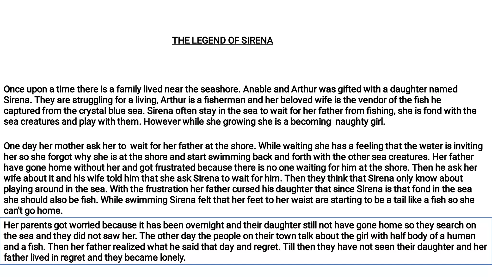 "The Legend of Sirena" | PDF