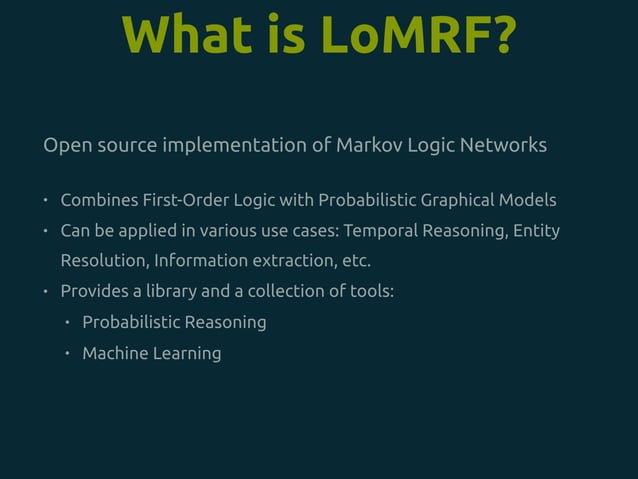 About the LoMRF project | PDF