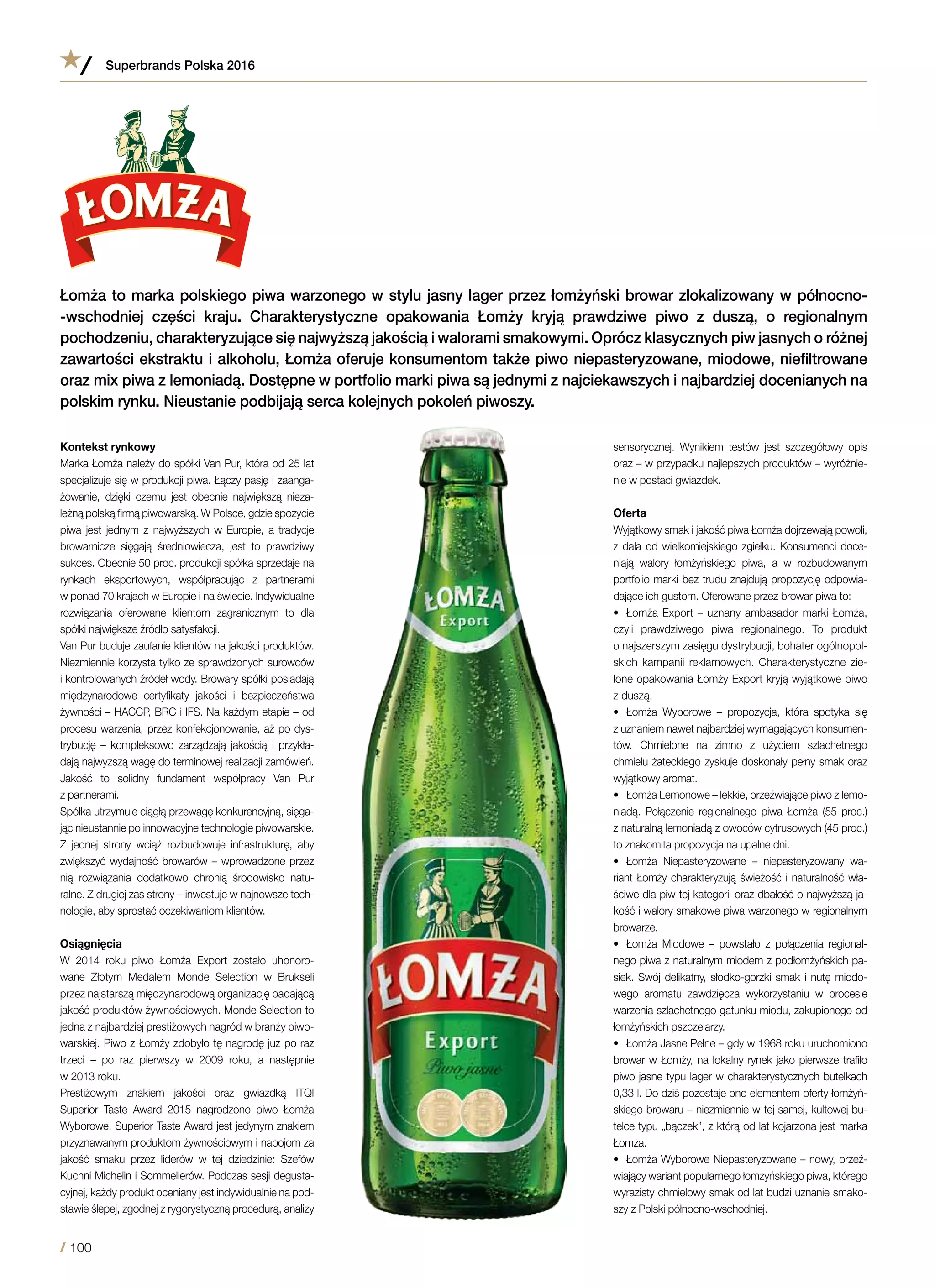 Case study marki Łomża z Albumu Superbrands Polska 2016 | PDF