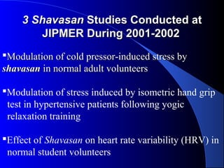 Shavasana studies from JIPMER | PPT