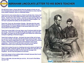 Lincolns Ltr | PPT | Parenting | Family and Relationships