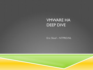 VMware HA deep Dive | PPT