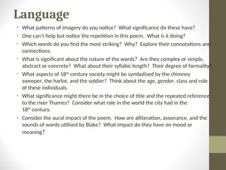 London by William Blake Poem Analysis and PowerPoint | PPT