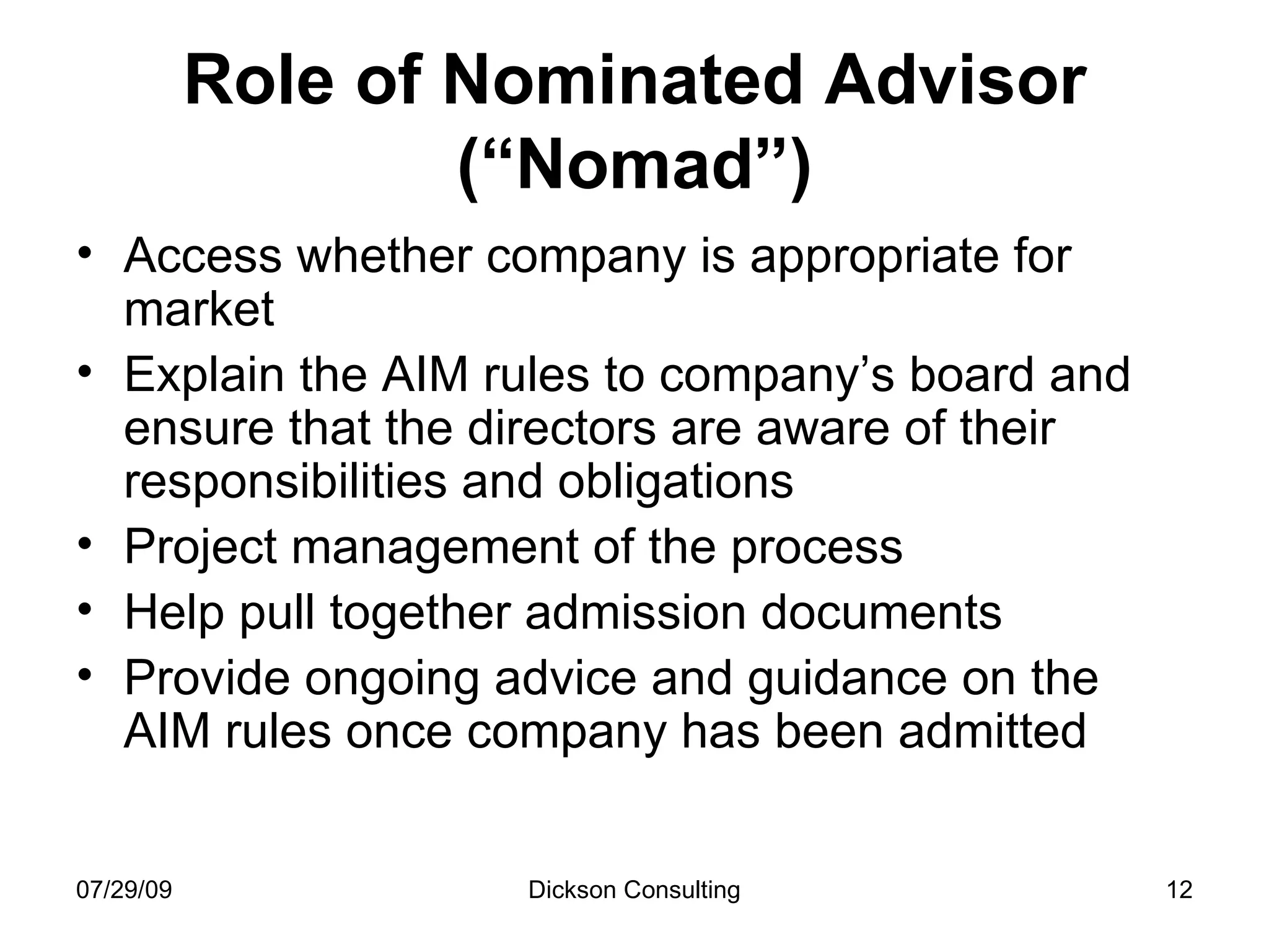 London Stock Exchange AIM Listing | PPT