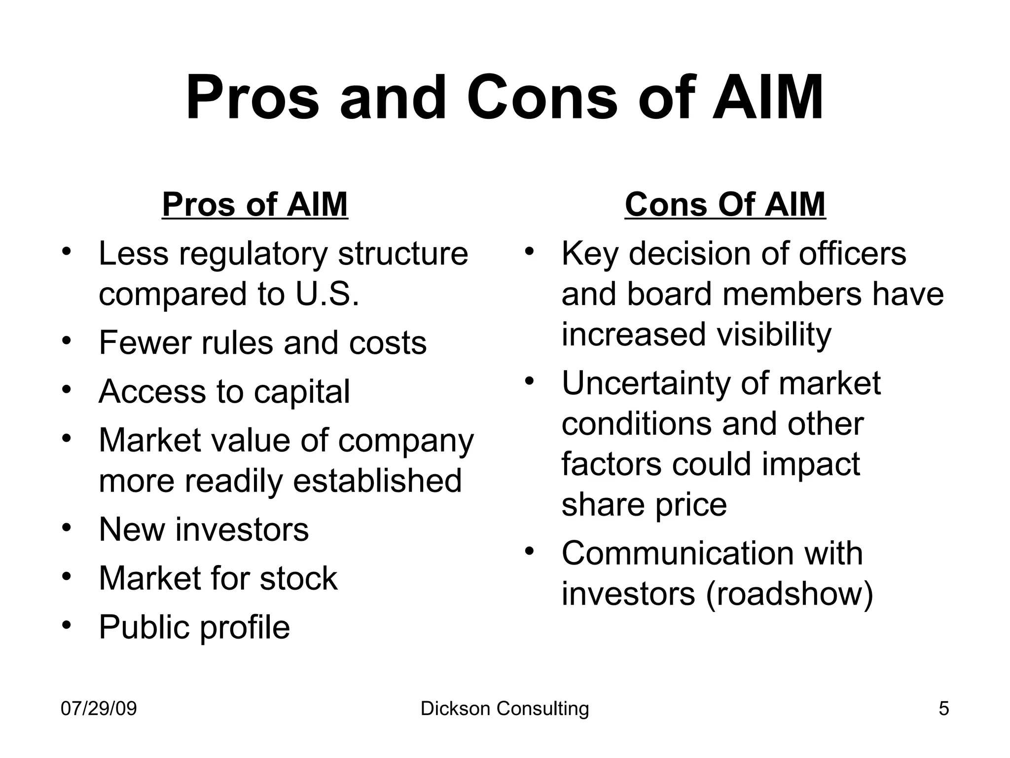 London Stock Exchange AIM Listing | PPT