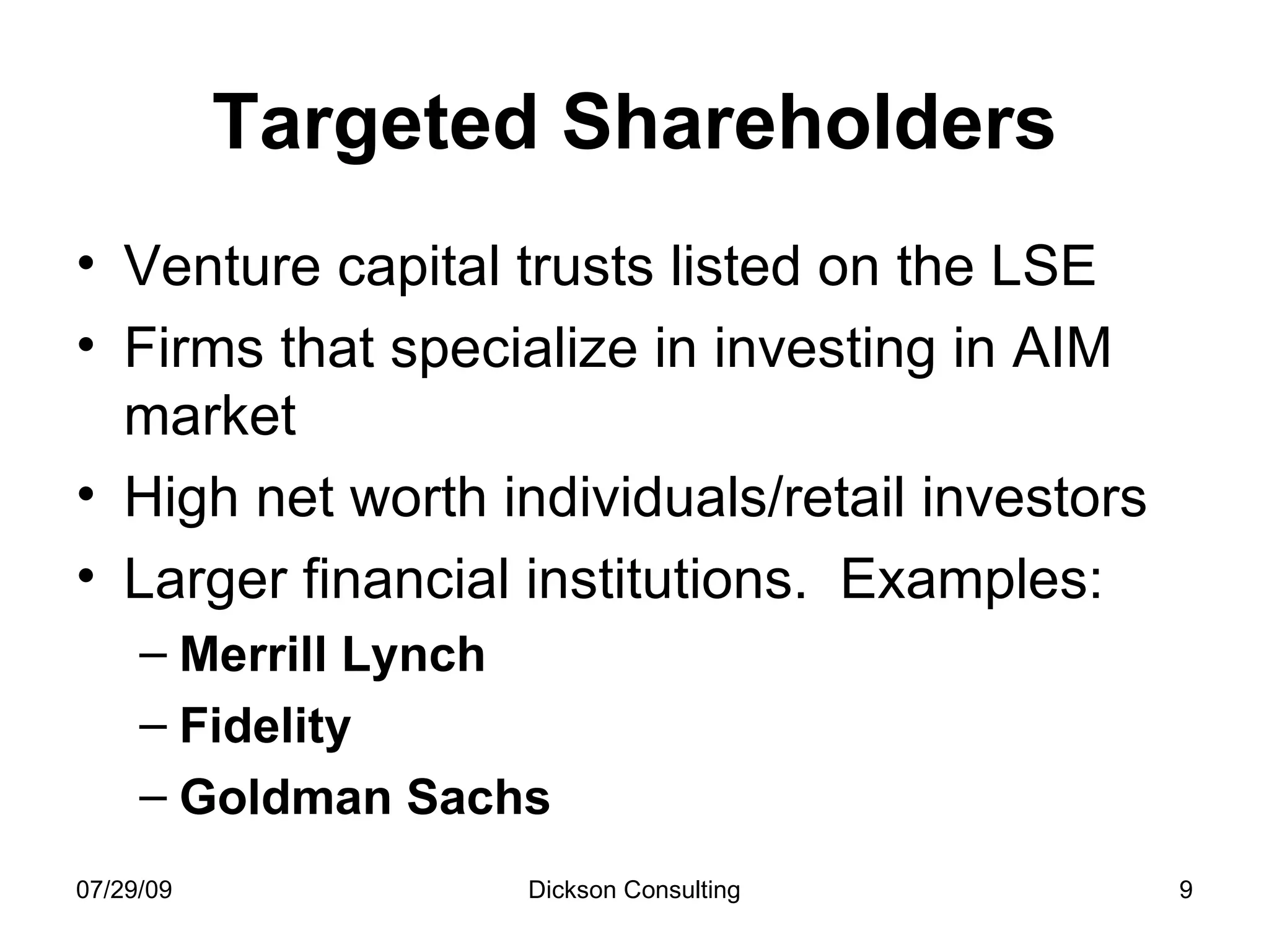 London Stock Exchange AIM Listing | PPT