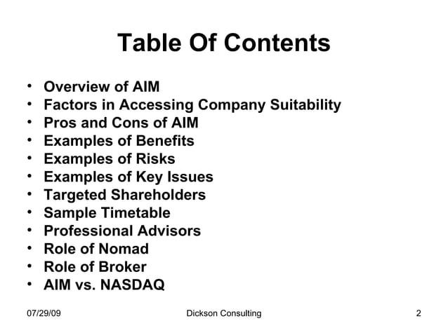 London Stock Exchange AIM Listing | PPT