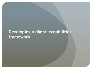 A digital literacies framework – its strengths, weaknesses and opportunities | PPTX